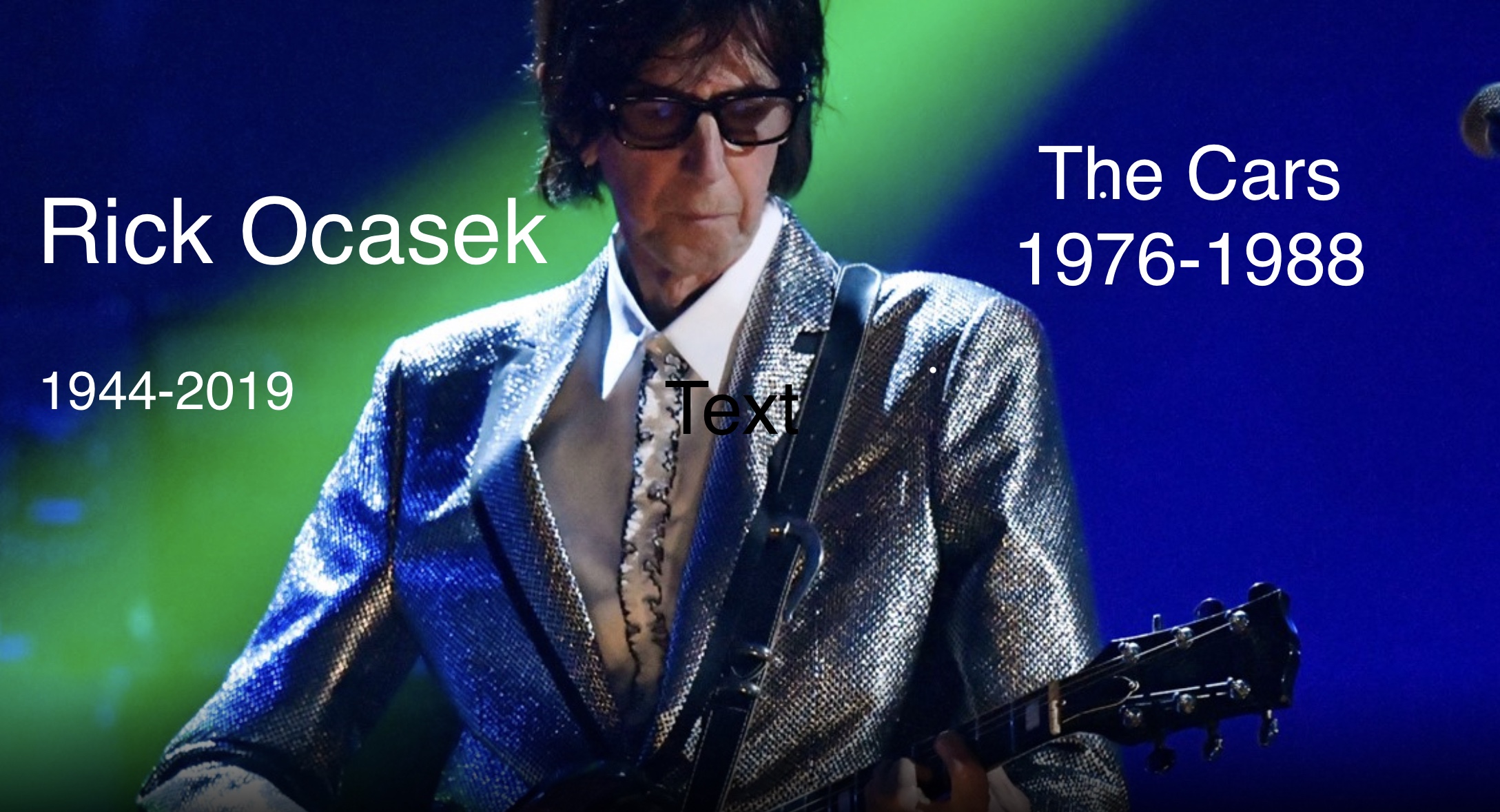 “Background Noise” Studios Morns Loss of Rick Ocasek of “The Cars” at ...